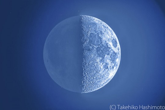 Half Moon and Shadow. | takearatus@yahoo.co.jp - Sky & Telescope