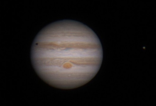 Jupiter Red Spot with Io moon and Europa Shadow cast on Jupiters ...