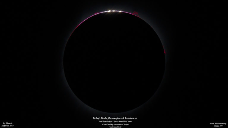 Bailey's Beads, Chromosphere & Prominences visible during the 2017 ...