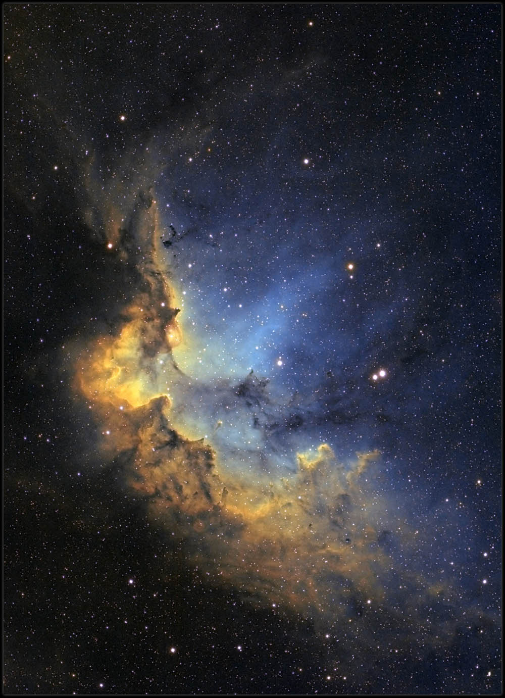 Blue And Gold Nebula Astronomy