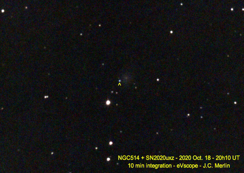 Galaxy NGC 514 (Pisces) with supernova 2020uxz on 2020 October 18 - Sky ...