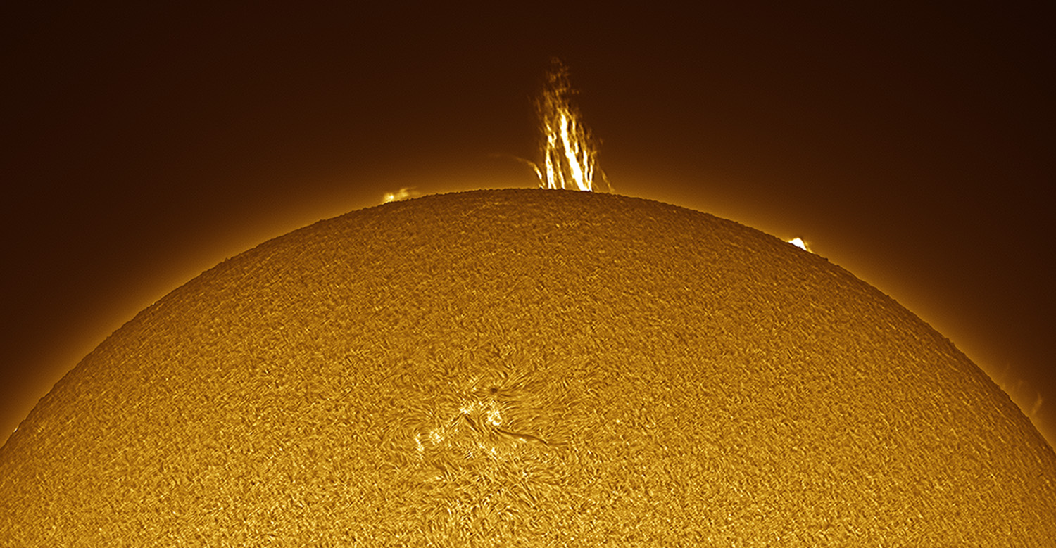 Sunspot AR2776 and Huge Prominence - Sky & Telescope - Sky & Telescope