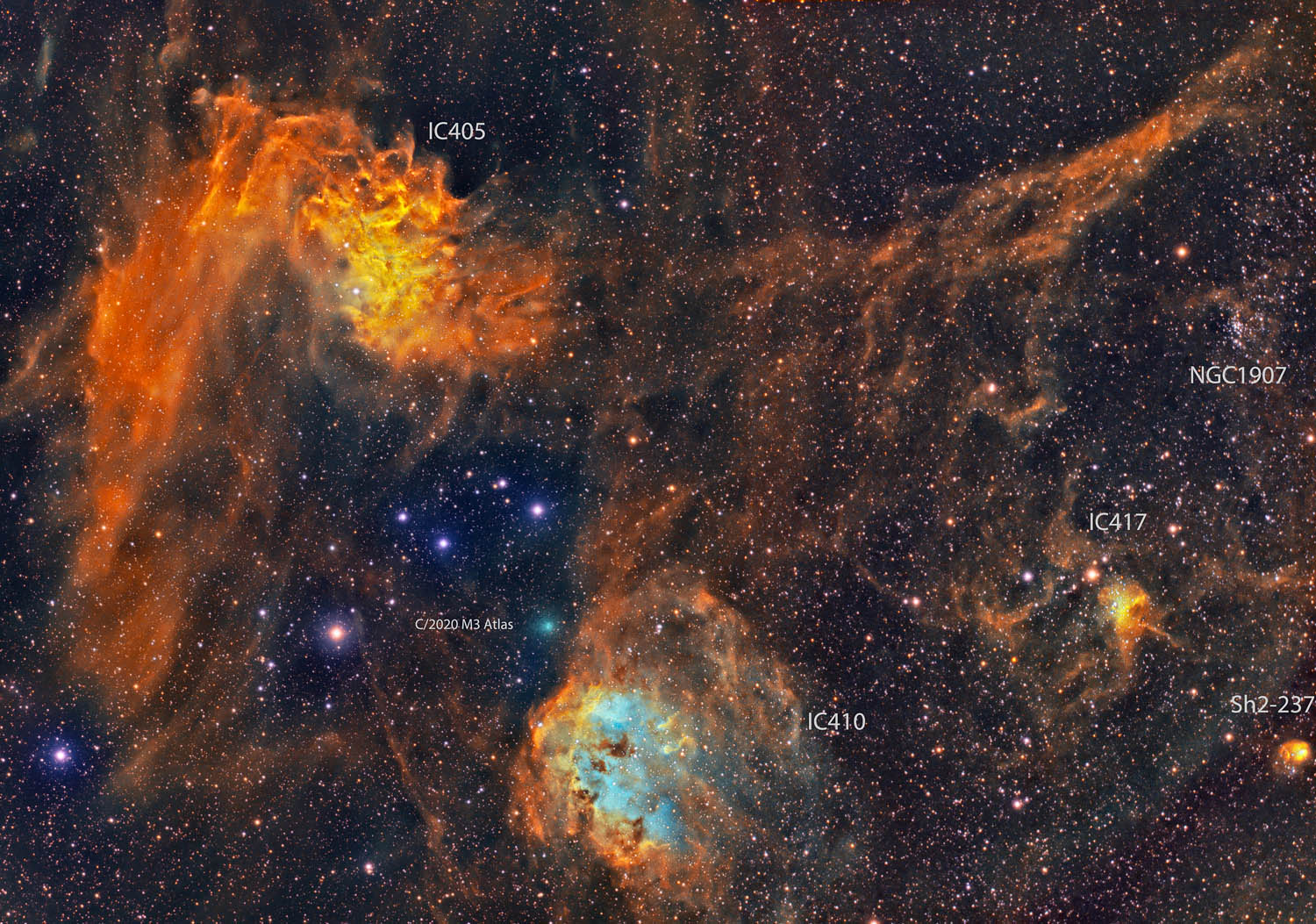 Comet C/2020 M3 Atlas in front of Auriga’s Nebulas - Sky & Telescope ...