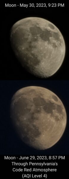 Moon -vs- Canadian Wildfires - Sky & Telescope - Sky & Telescope