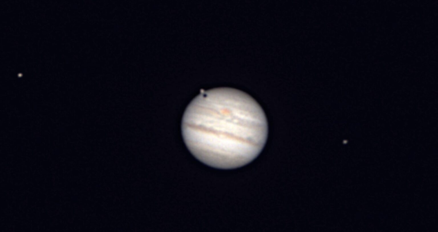 Jupiter with Ganymede and shadow in transit - Sky & Telescope - Sky ...