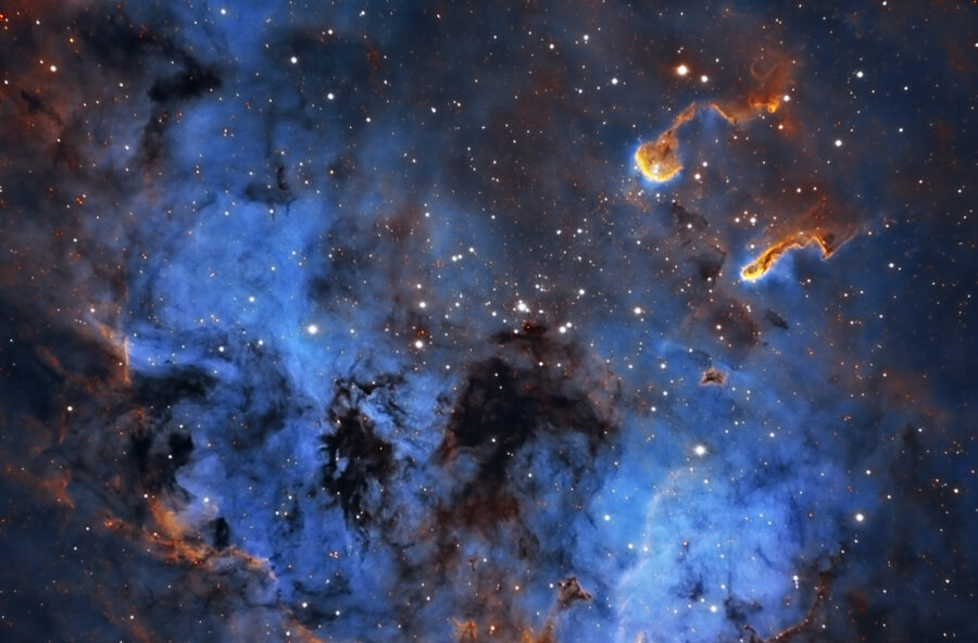 IC 410 Tadpole Nebula in Hubble palette - Sky & Telescope - Sky & Telescope