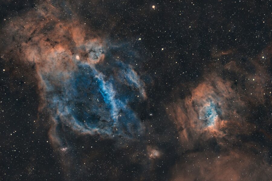 The Lobster Claw Nebula reaches for the Bubble - Sky & Telescope - Sky ...