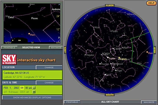 Linking to S&T's Interactive Sky Chart - Sky & Telescope - Sky & Telescope