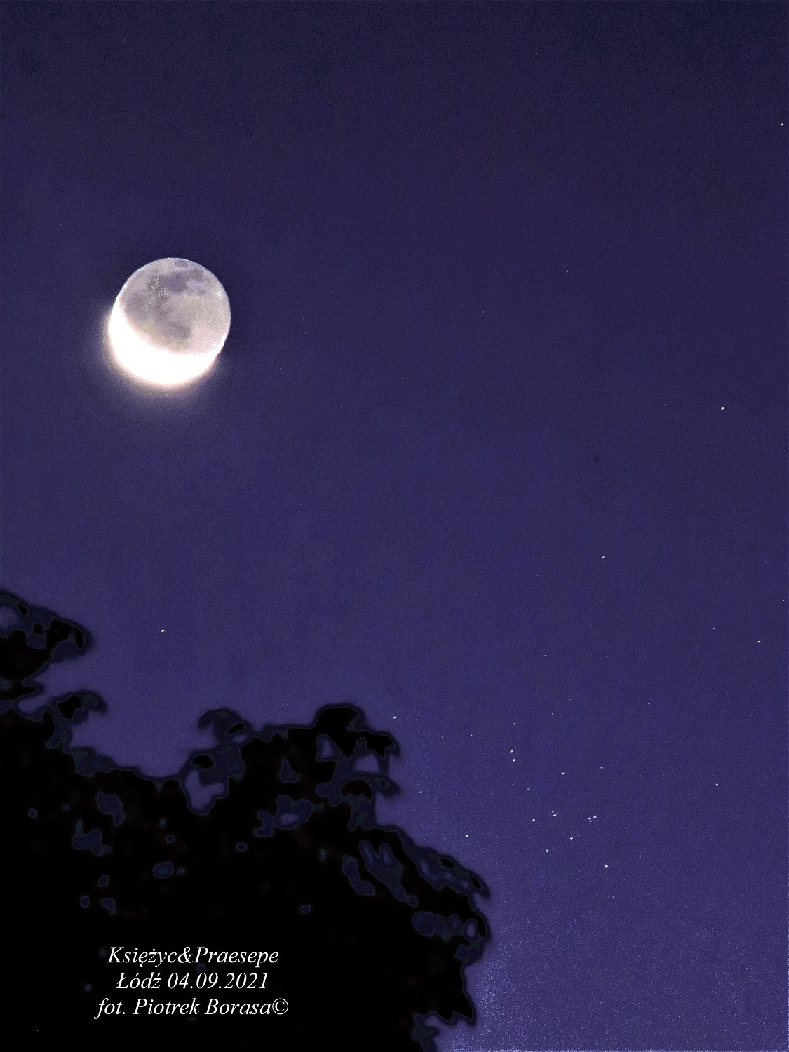 Moon&M44 - Sky & Telescope - Sky & Telescope