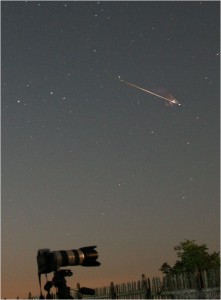 Perseid fireball and trail | Alex Conu - Sky & Telescope - Sky & Telescope